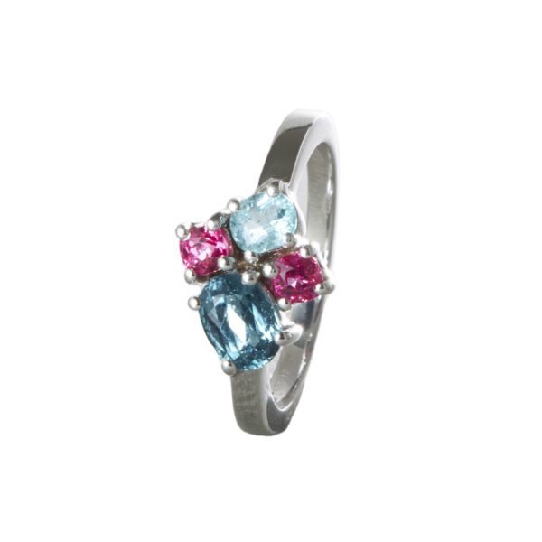 Anello tormalina Paraiba, tormalina blue lagoon e spinelli | Virano ...